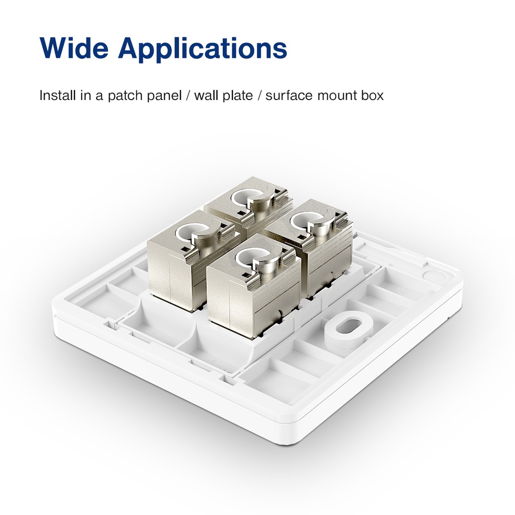 AMPCOM CAT7 Keystone Jack Fluke DSX 8000 Passed AMPCOM Shielded Zinc ...
