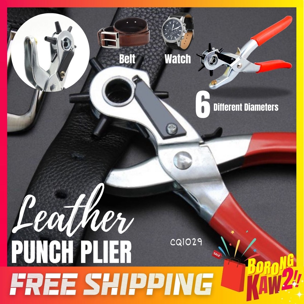 Leather Punch Plier Belt Watch Hole Maker Hand Puncher Penebuk Lubang ...