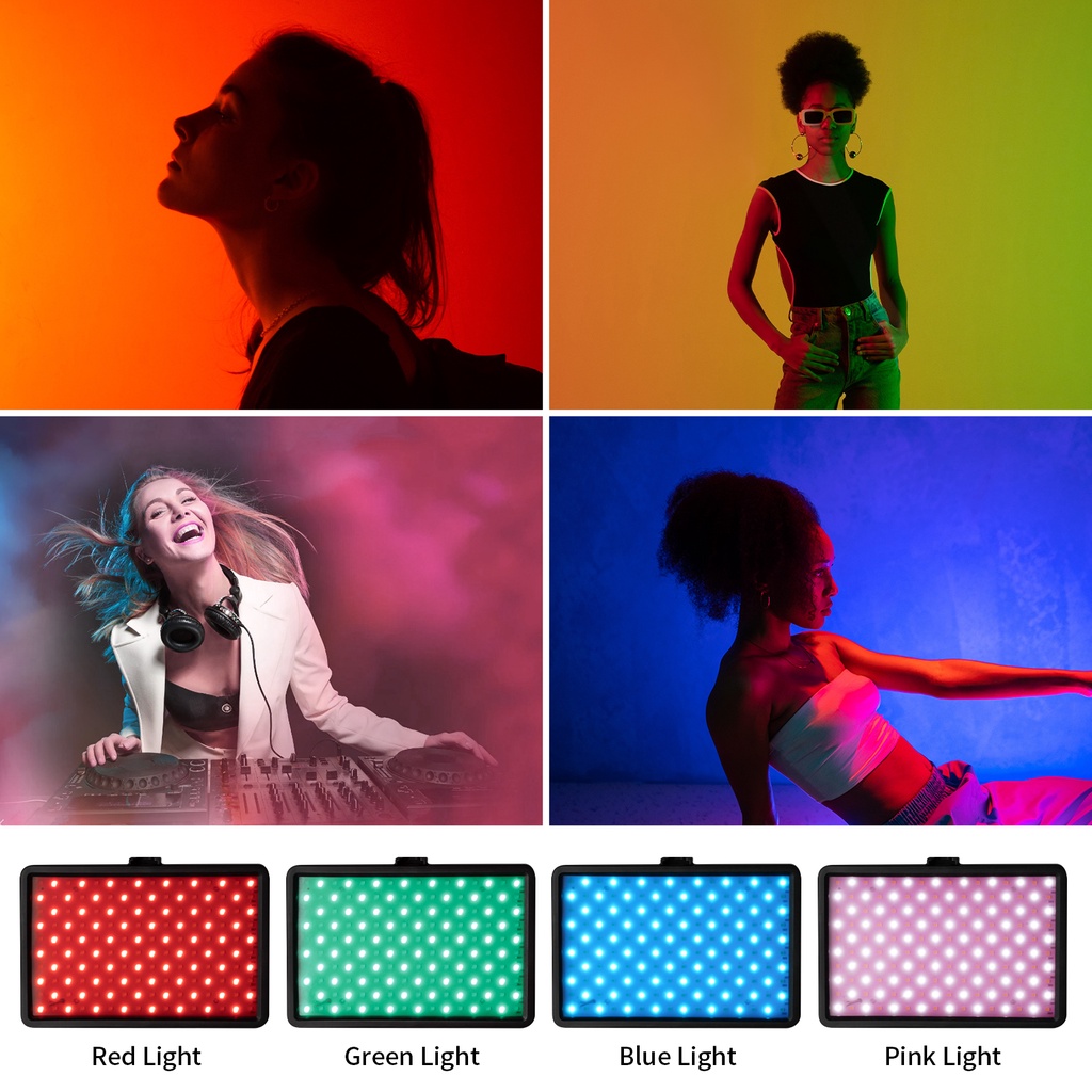 Selens 2PCS LED Fill Light 8 inch Dimmable Panel Light with 8PCS Filter ...