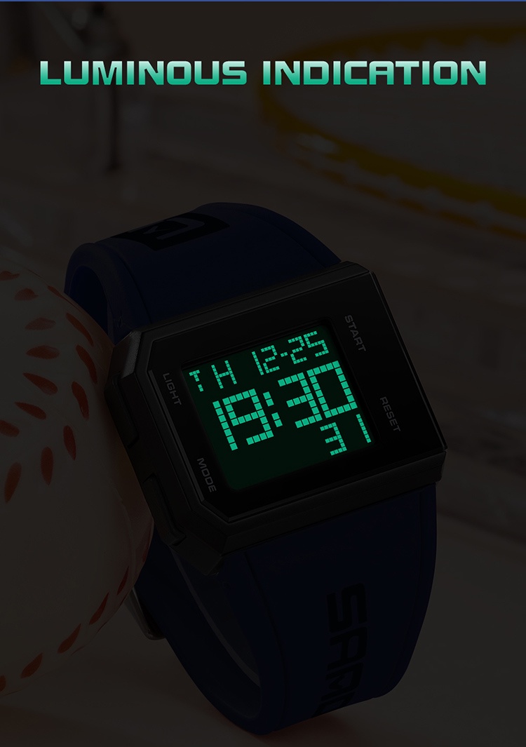 SANDA Multi-functional Sports Waterproof Square Men's Watch Luxury ...