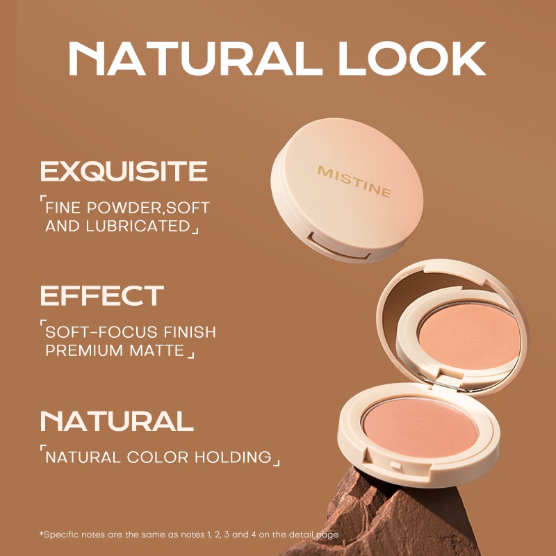 MISTINE Blush Powder Soft Shimmering Matte Powder Face Makeup Blusher ...
