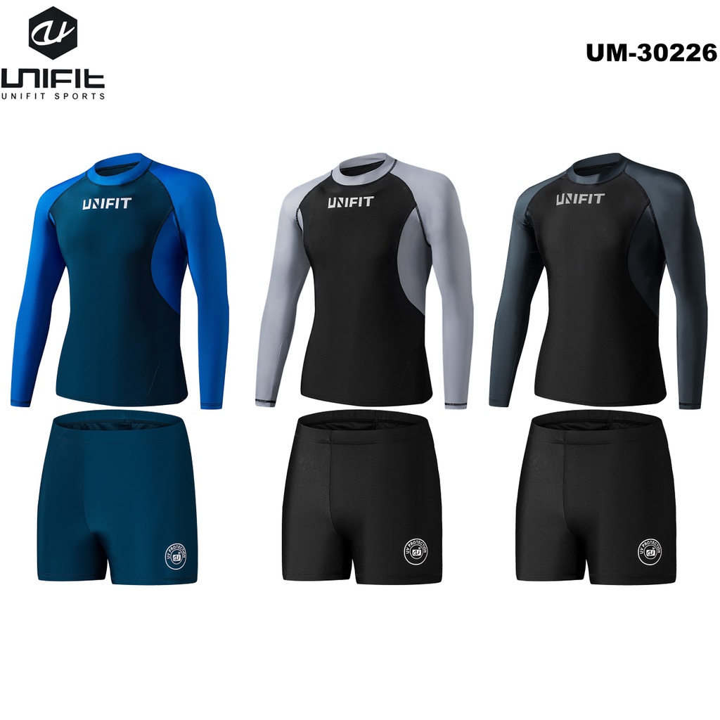 UNIFIT Men's Rash Guard Swimsuit Swimwear Dri-Fit Rush Guard Terno UM ...