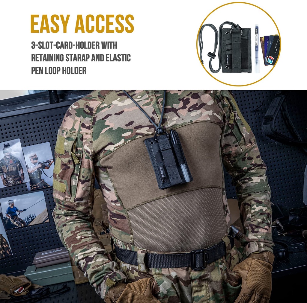 ID Holder Tactical Pouch File Folder Organizer Bag Military Nylon Chest ...