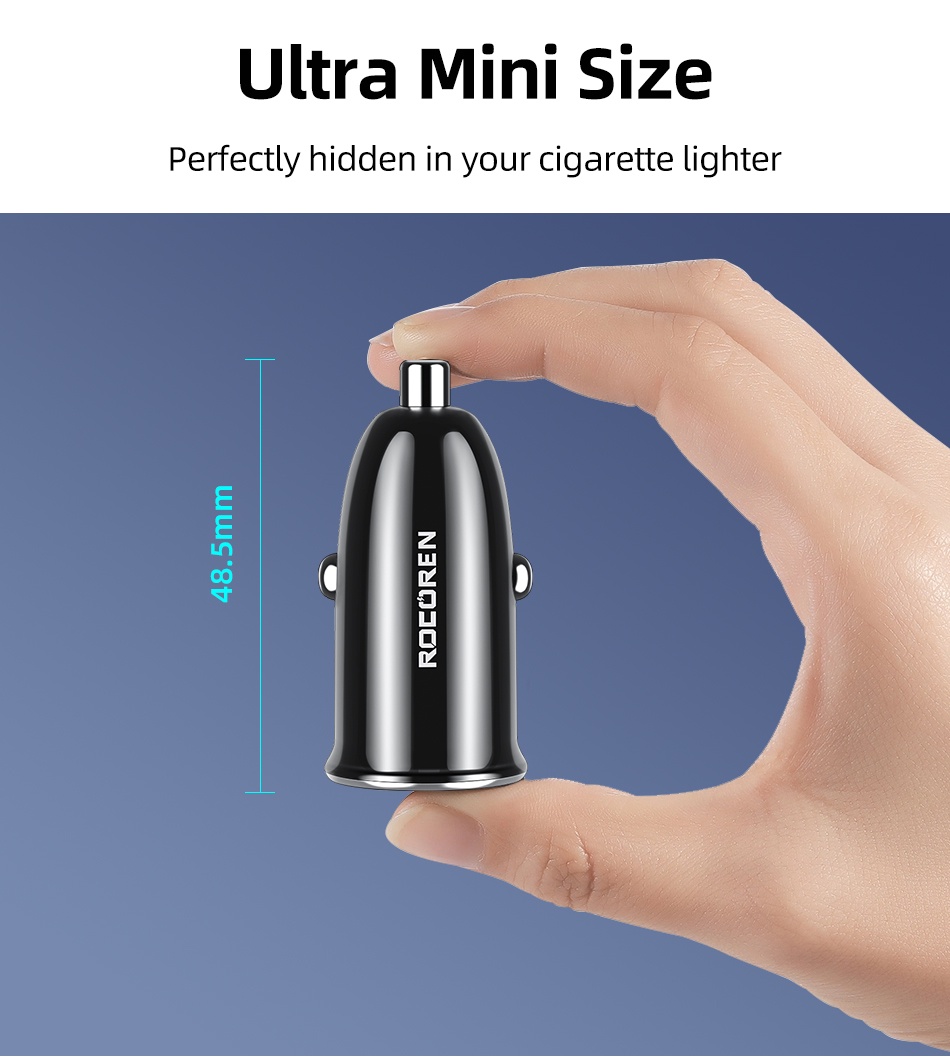 Rocoren Car USB Type C Quick Charge QC PD Fast Charging Charger Adapter ...