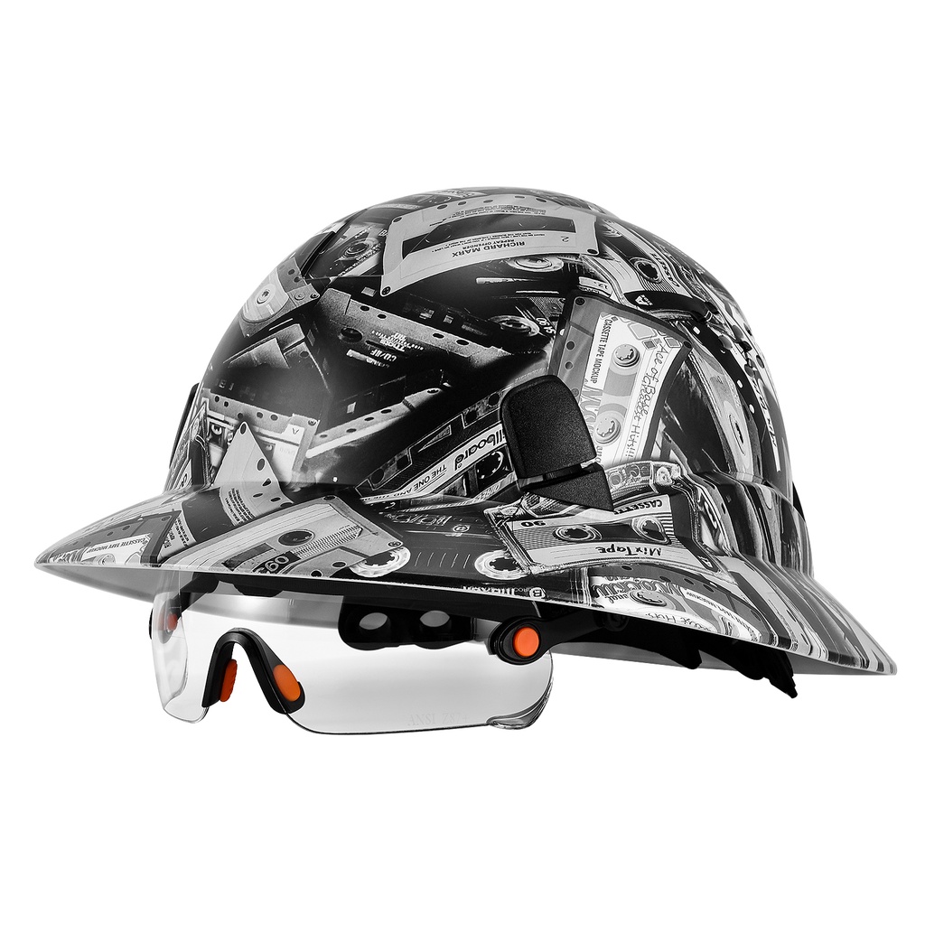 LOEBUCK New carbon fiber full-brim safety helmet with CE goggles anti ...