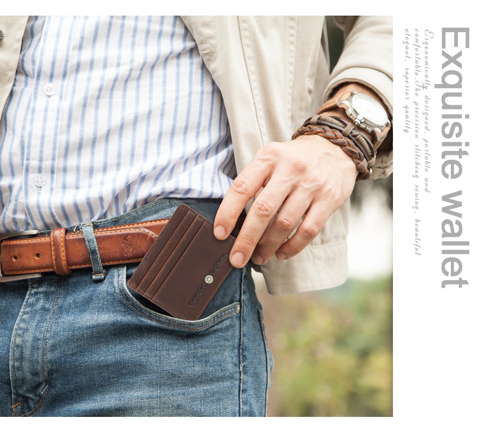 CONTACT'S Genuine Leather Men Magic Wallet Card Holder Small Wallets ...