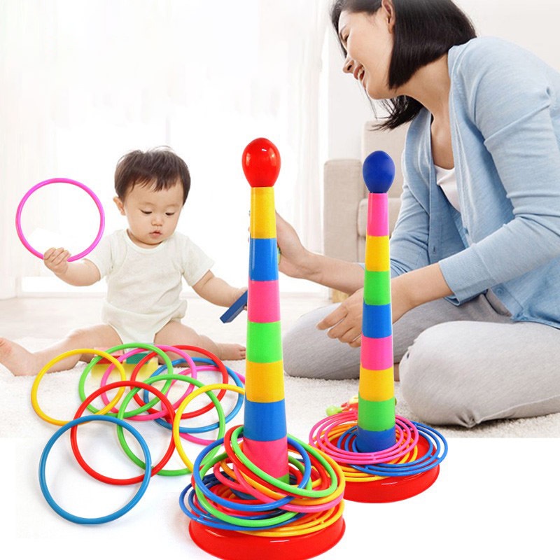 Children Throw Circle Toy Throwing Ring Game Ferrule Stacked Toys Fun ...