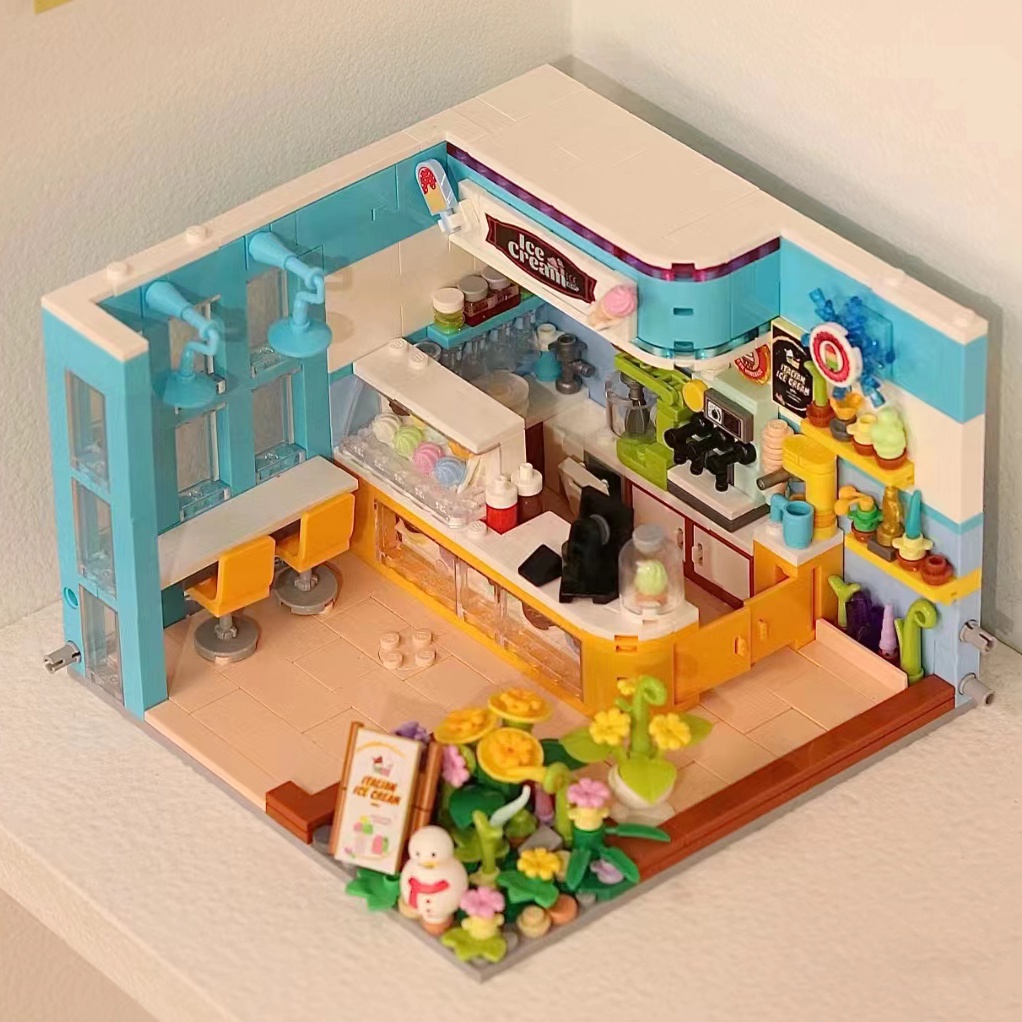 City Mini Snack Street View Ice Cream Store Flower Store Burger Shop ...