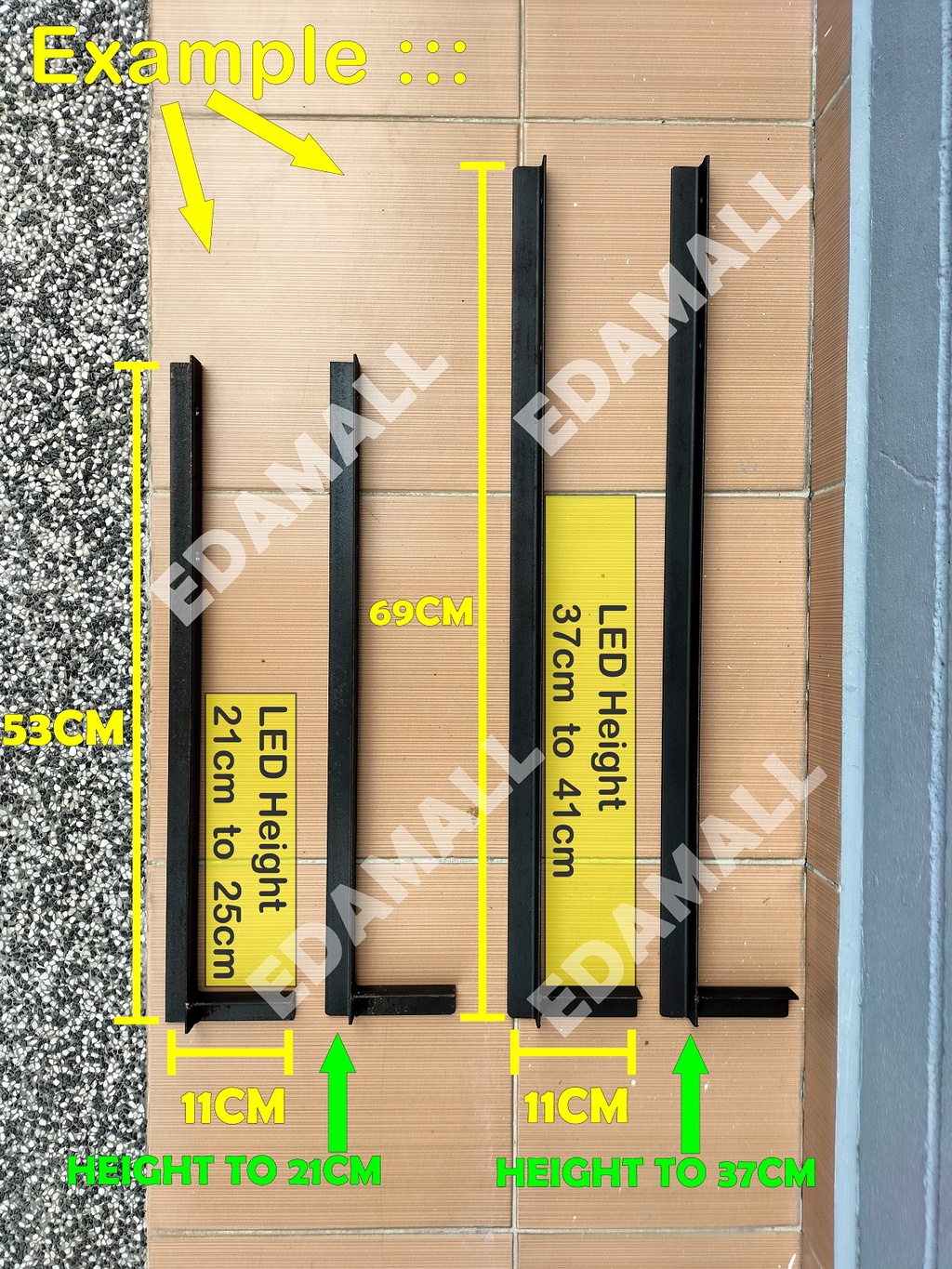 LED Signboard L-Bracket (1 Pair) - Universal LED Sign Board Wall Mount ...