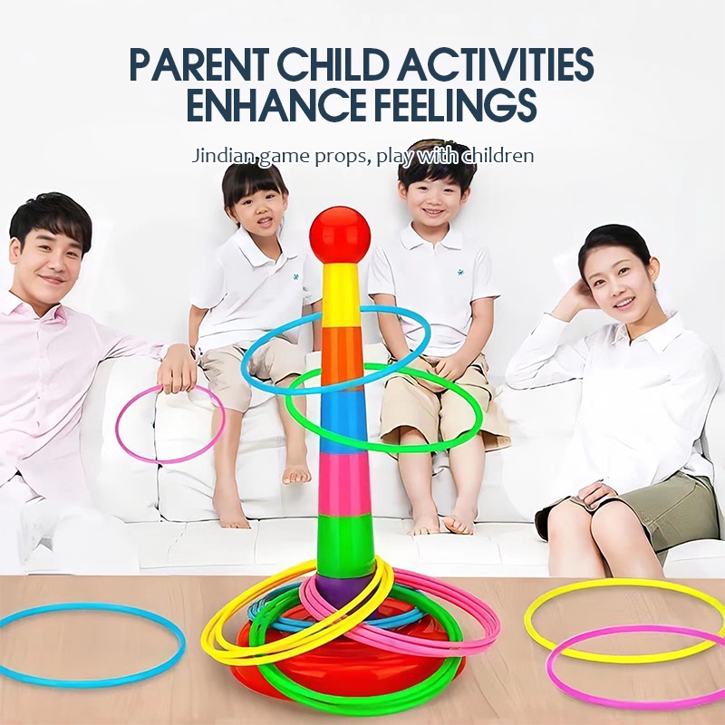 Children Throw Circle Toy Throwing Ring Game Ferrule Stacked Toys Fun ...