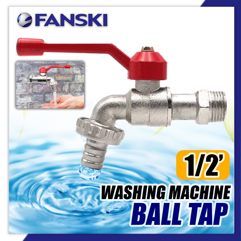 15MM 1/2" Heavy Duty Ball Tap for Washing Machine Tap Bathroom Tap ...