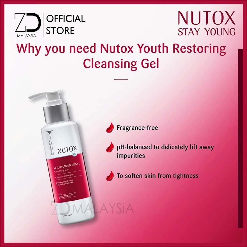 Nutox Youth Restoring Cleansing Gel/Treatment Lotion/Serum/Eye Refiner ...