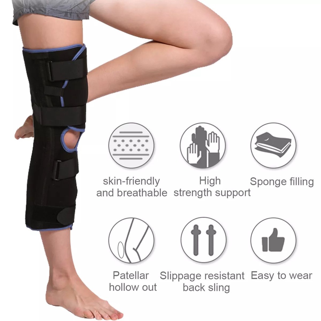 VELPEAU Leg Support Knee Immobilizer - Full Leg Brace - Straight Knee ...