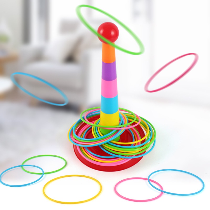 1 Tower 12 Circles Throw Circle Toy Throwing Ring Game Children Creative Educational Toys for ...