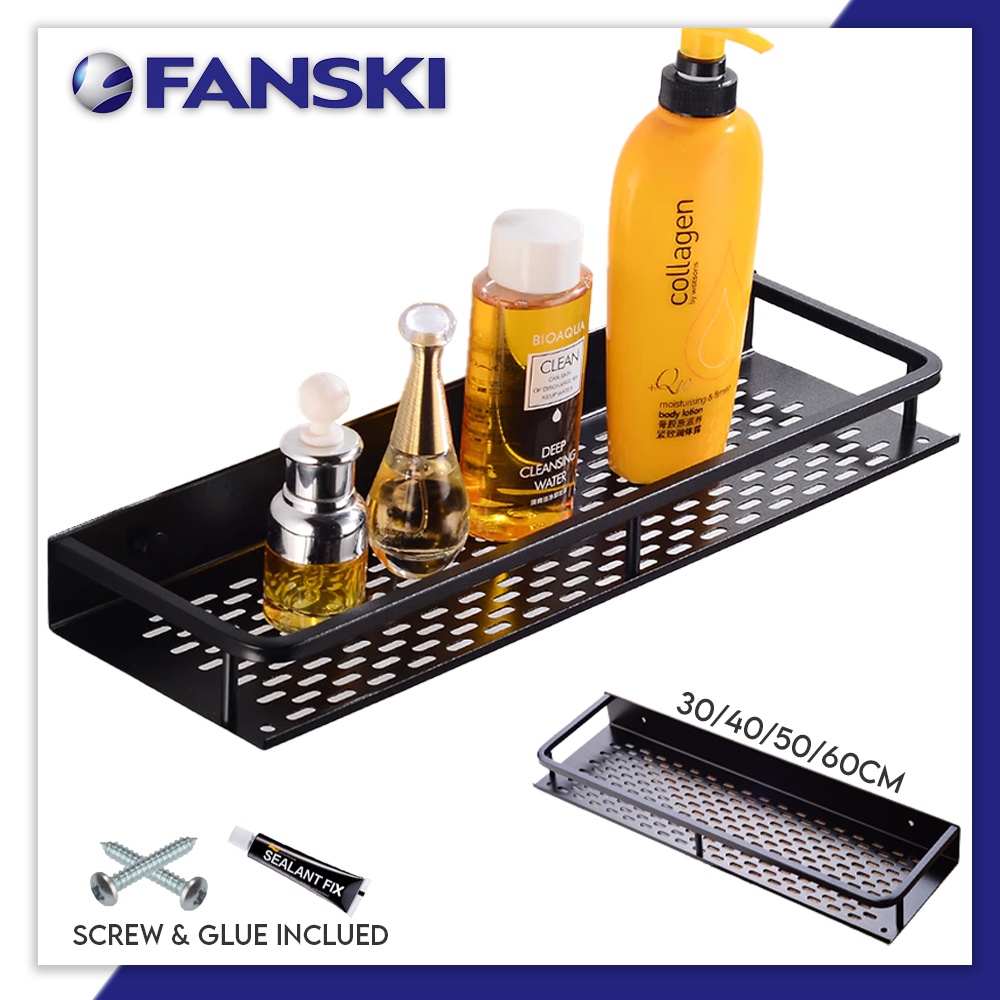 BLACK SHAMPOO SHELF Aluminum Bathroom Bath Shampoo Basket Bathroom Rack ...
