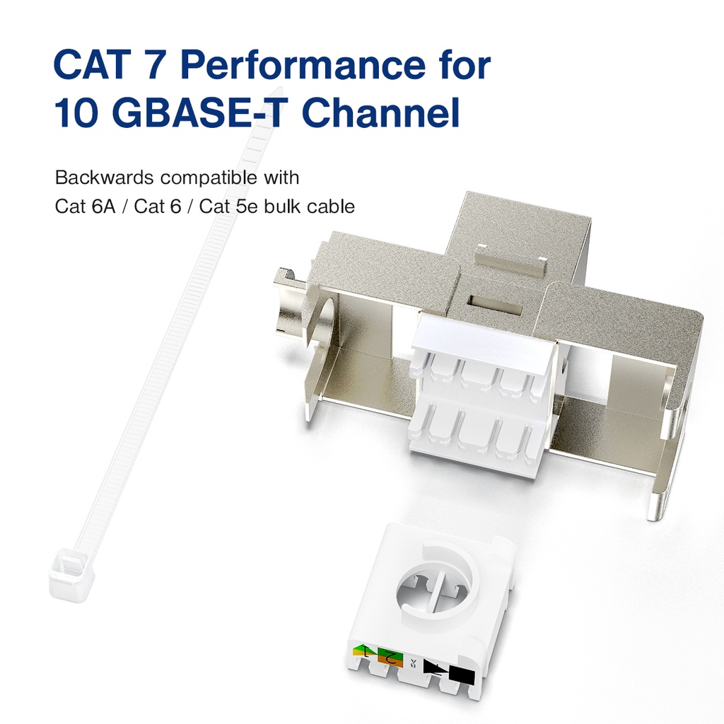 AMPCOM CAT7 Keystone Jack Fluke DSX 8000 Passed AMPCOM Shielded Zinc ...