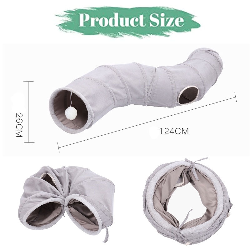 Cat Tunnel for Indoor Cats, with Play Ball S-Shape Collapsible Cat Play ...