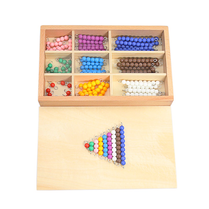 Montessori Math Toys Colorful Checker Board Colored Beads 9 Colors Bead ...