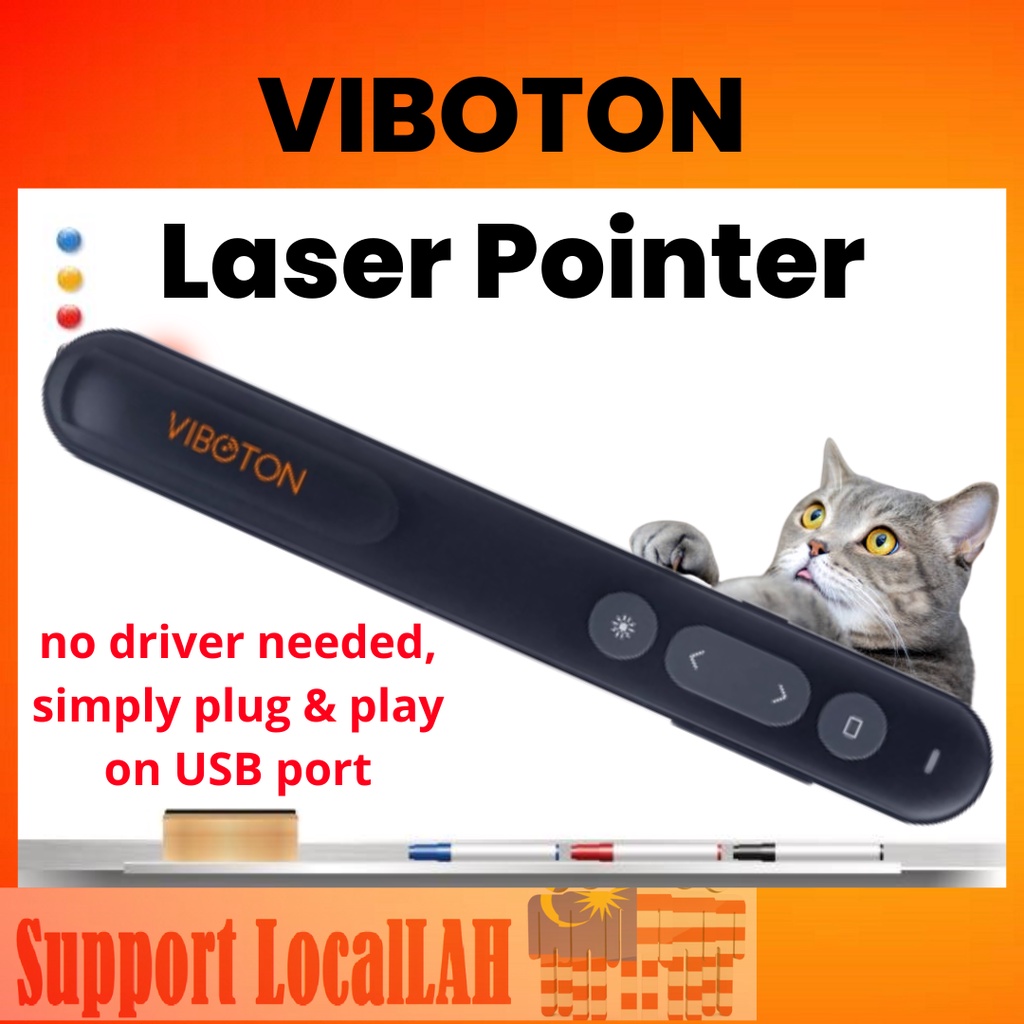 Viboton Red Laser Pointer Presentation Wireless Presenter Powerpoint ...