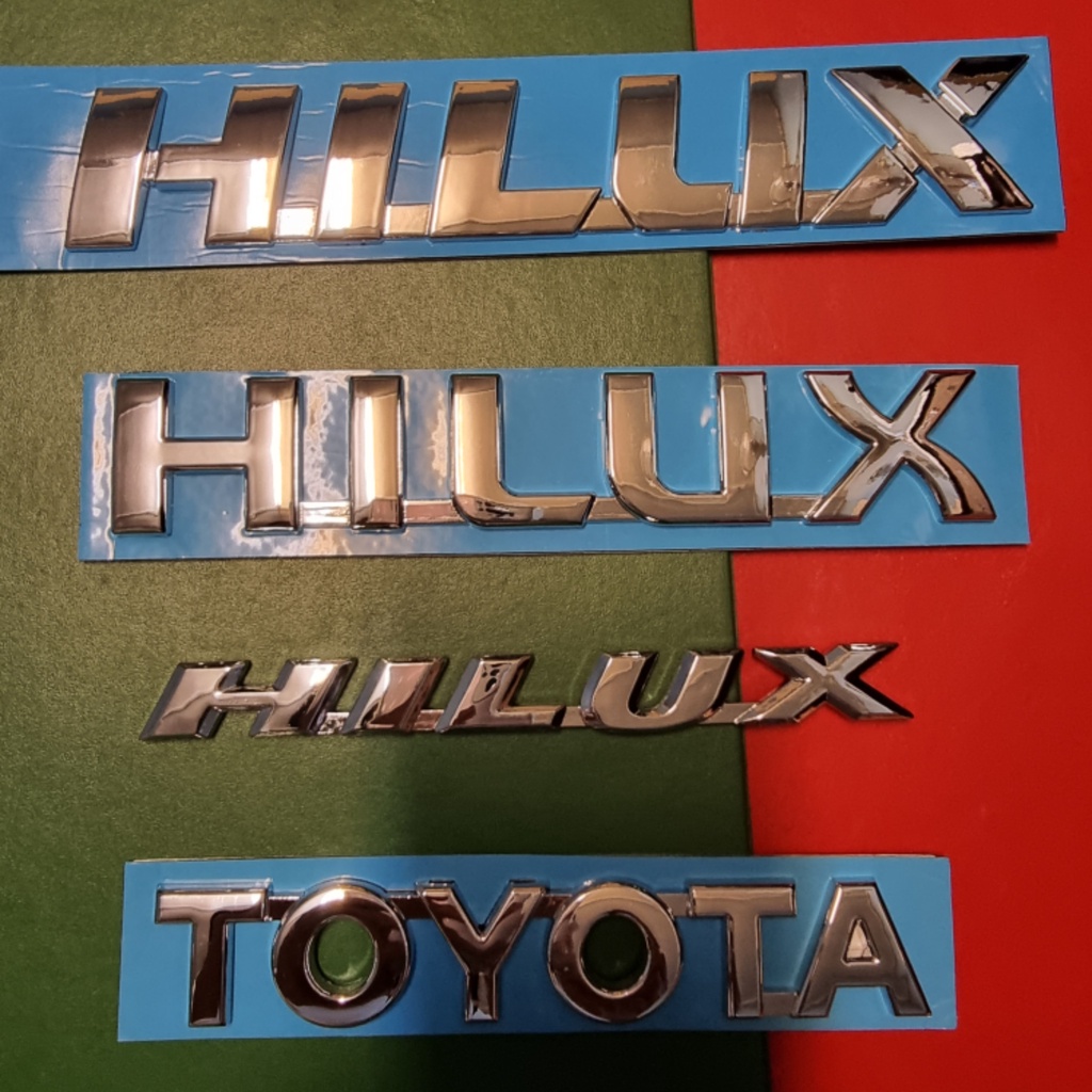 logo Toyota Hilux Abs Chrome silver Plating Emblem Logo Sticker ...