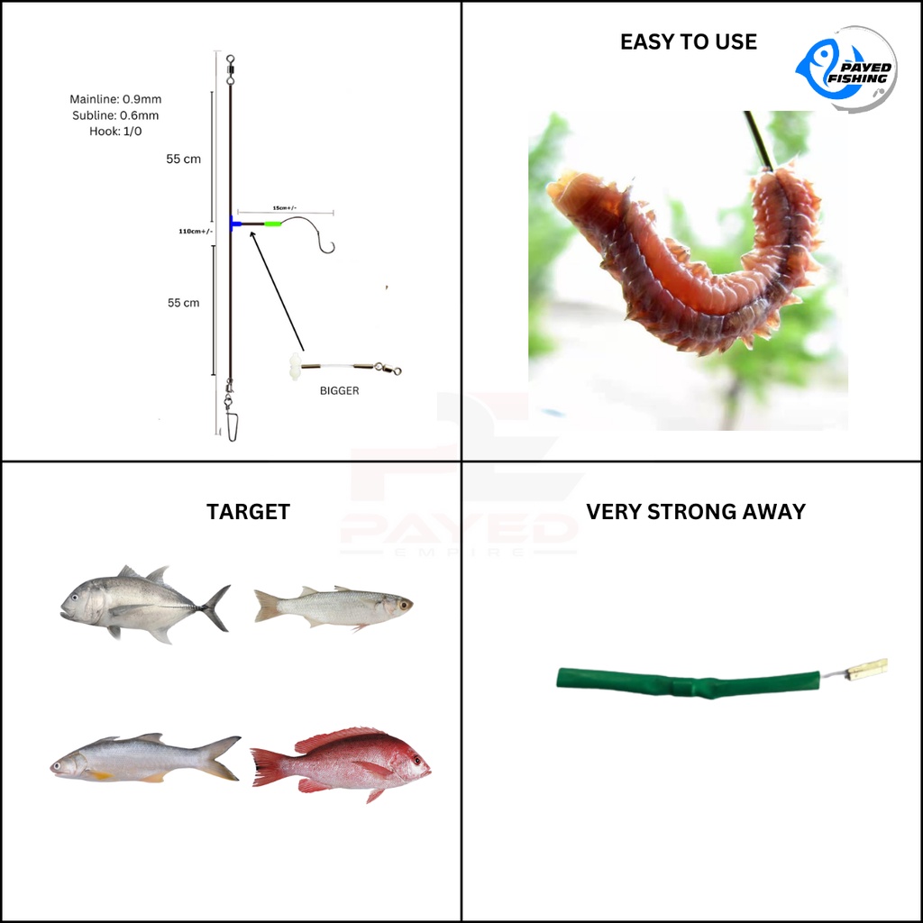 Perambut MATA SATU Diikat T-knot Panjang Kuat & Seimbang 100cm+/- (Satu ...