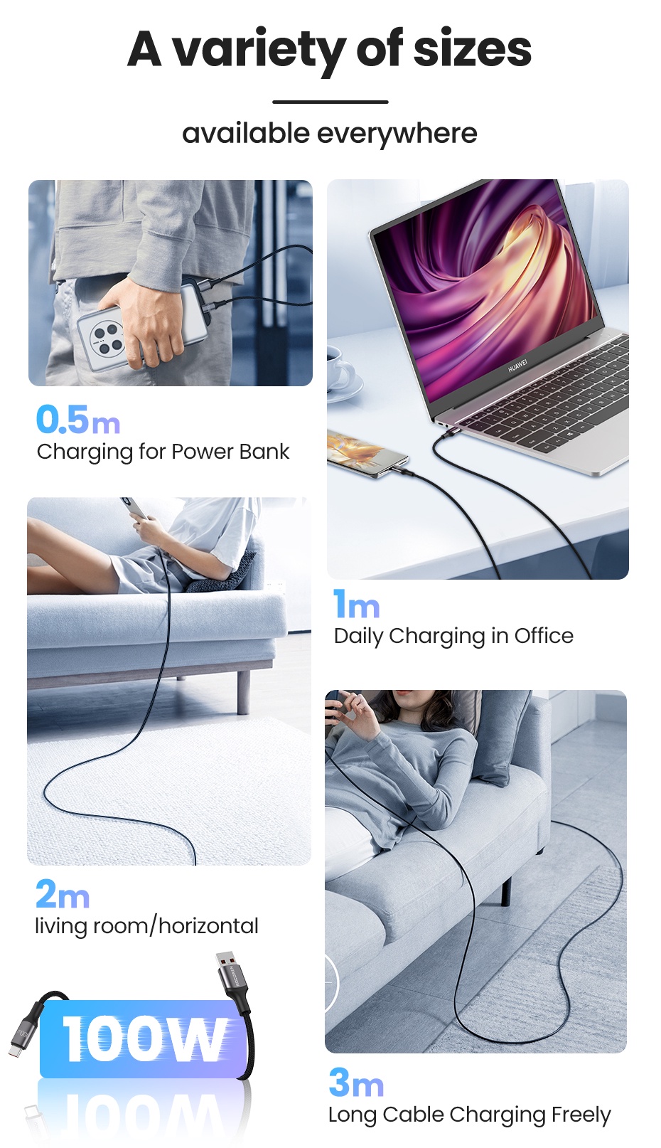 Rocoren USB Type C Cable Fast Charging Charge Supercharge USBC Data ...