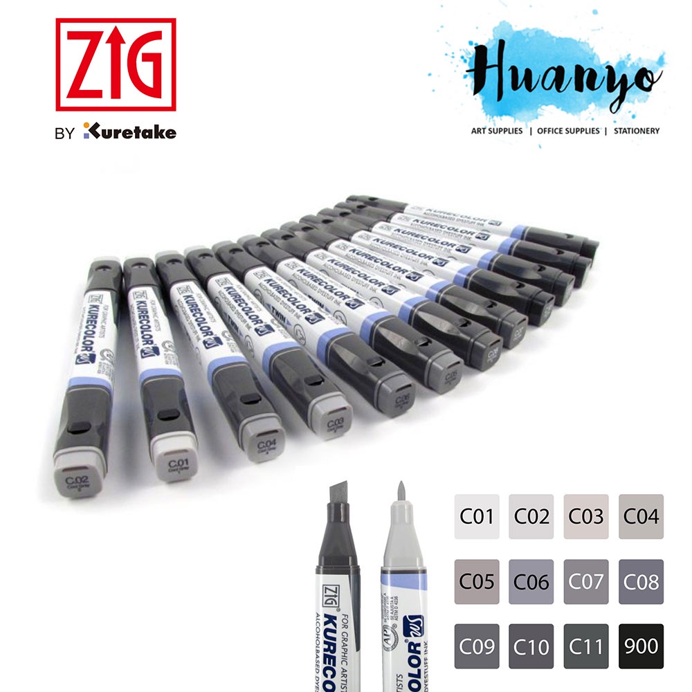 Zig Kurecolor Twin WS Colour Color Marker KC-3000 List 1/3 (Per PCS, Up ...