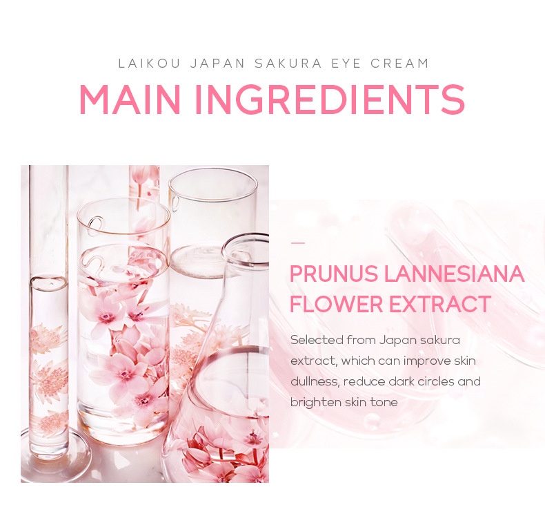 LAIKOU Japan Sakura Eye Cream Nourish Eye Skin Reduce Dark Circles ...