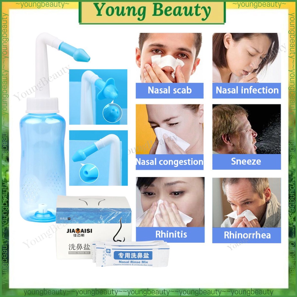 【READY STOCK KL】Neti Wash Bottle Nasal Rinse Salt Daily Nasal Rinsing ...