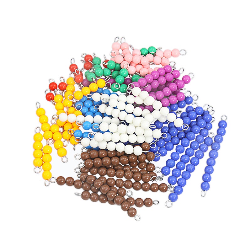 Montessori Math Toys Colorful Checker Board Colored Beads 9 Colors Bead ...