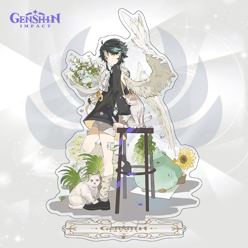 Genshin impact Acrylic Standee 16cm standing angel Xiao Scaramouche ...