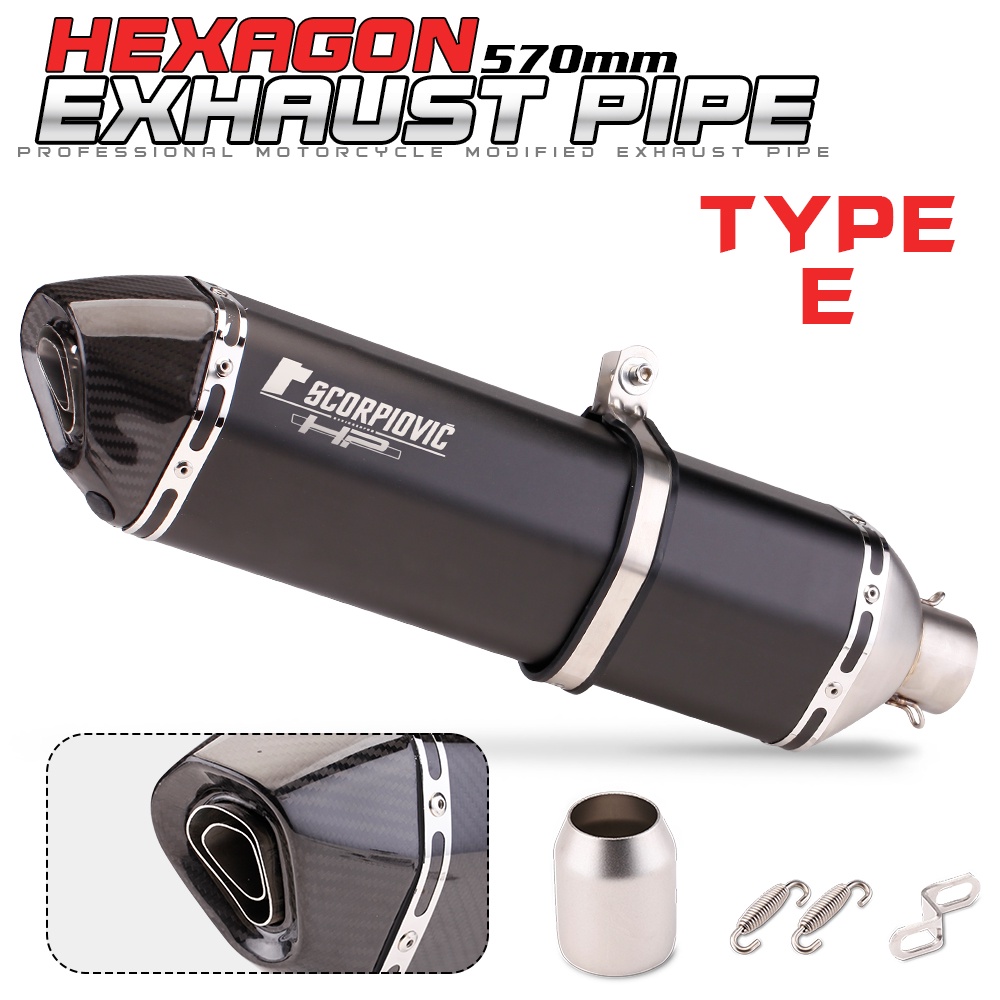 Universal 570mm Motorcycle Akrapovic Racing Exhaust Modified Muffler DB ...