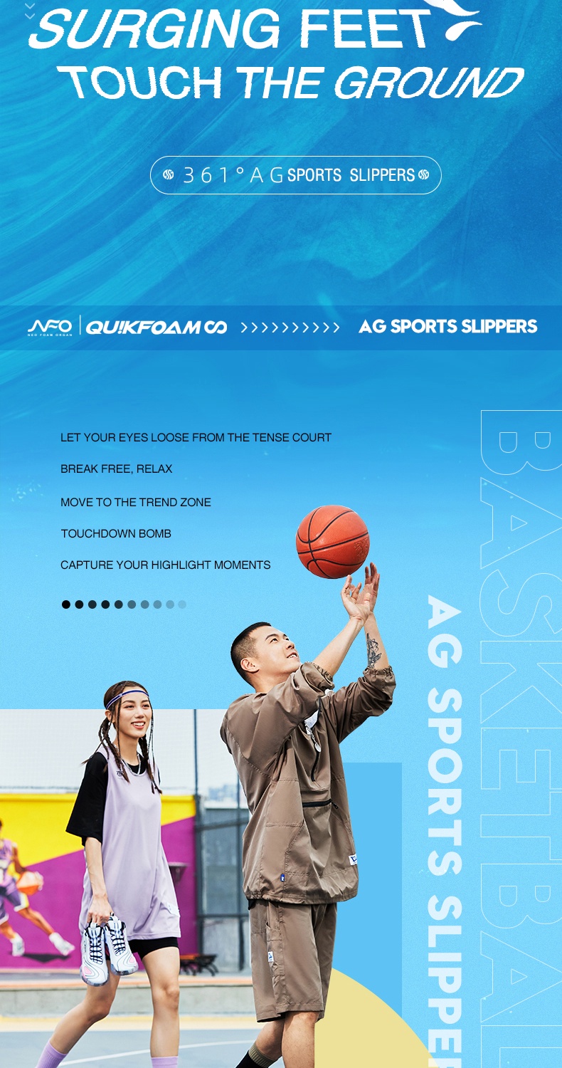 361 Degrees AG Aaron Gordon Men Slippers Non-Slip Sports Couple ...