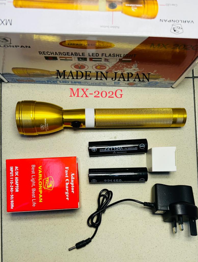 Flashlight Golden Rechargeable Torch Light Japan Gold With Extra ...