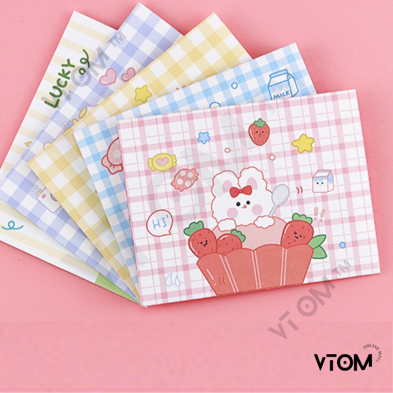 VTOM Cute Cartoon Animal Greeting Card Mini Wish Card Birthday Kad ...