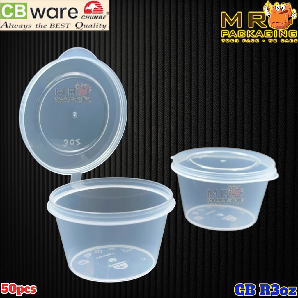 3.25oz Round Container Hinged Lid [ 50pcs± ] 3.25 oz 3oz Disposable ...