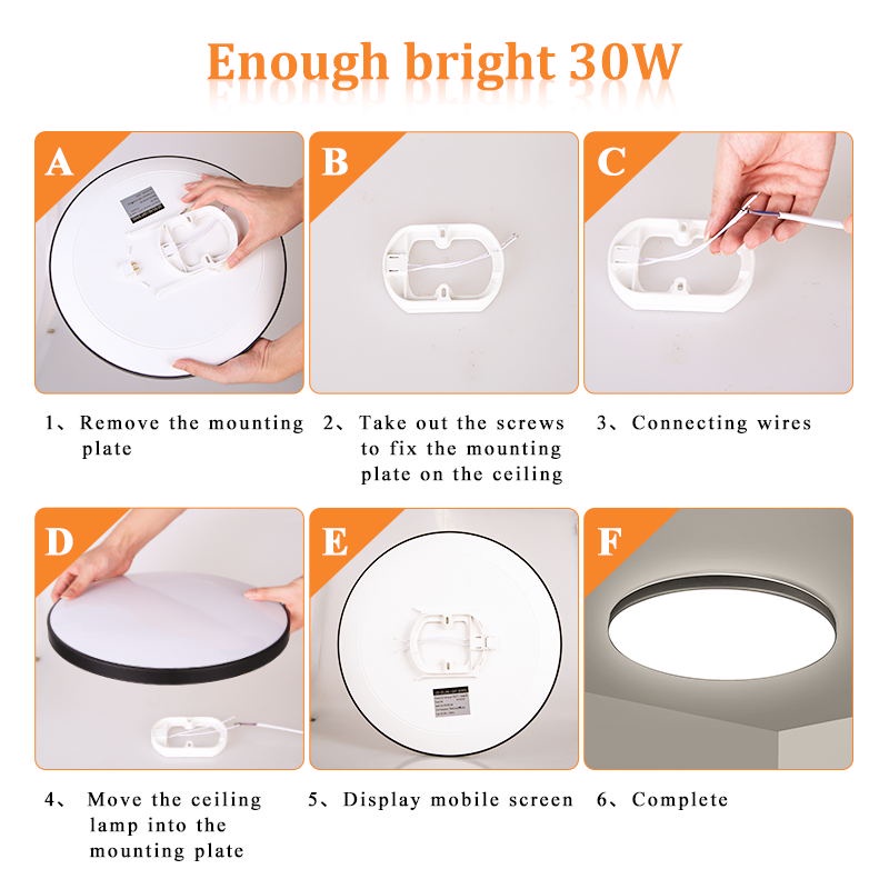 Led Ceiling Light Tri-color Ceiling Lamp Ultra Thin Lamp 18W 30W 40W ...