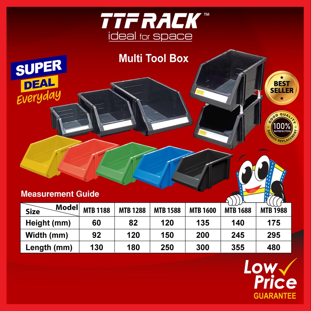 TTF Rack™ (MTB PER UNIT) Multi Tool Box /Storage Box Organizer /Storage ...