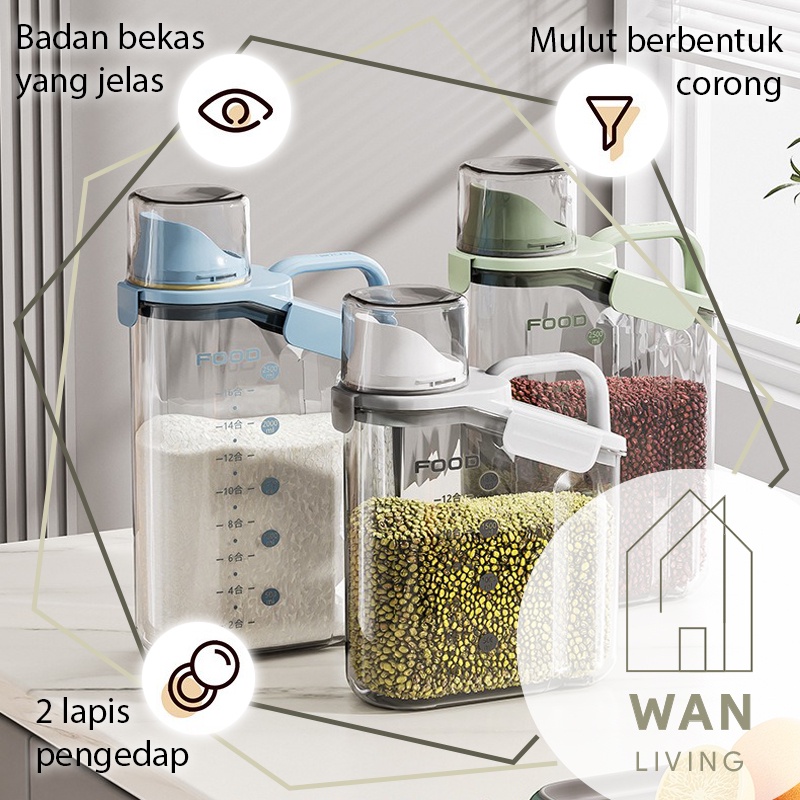 Bekas Simpan Makanan Kering Kitchen Food Dispenser Rice Dispenser ...