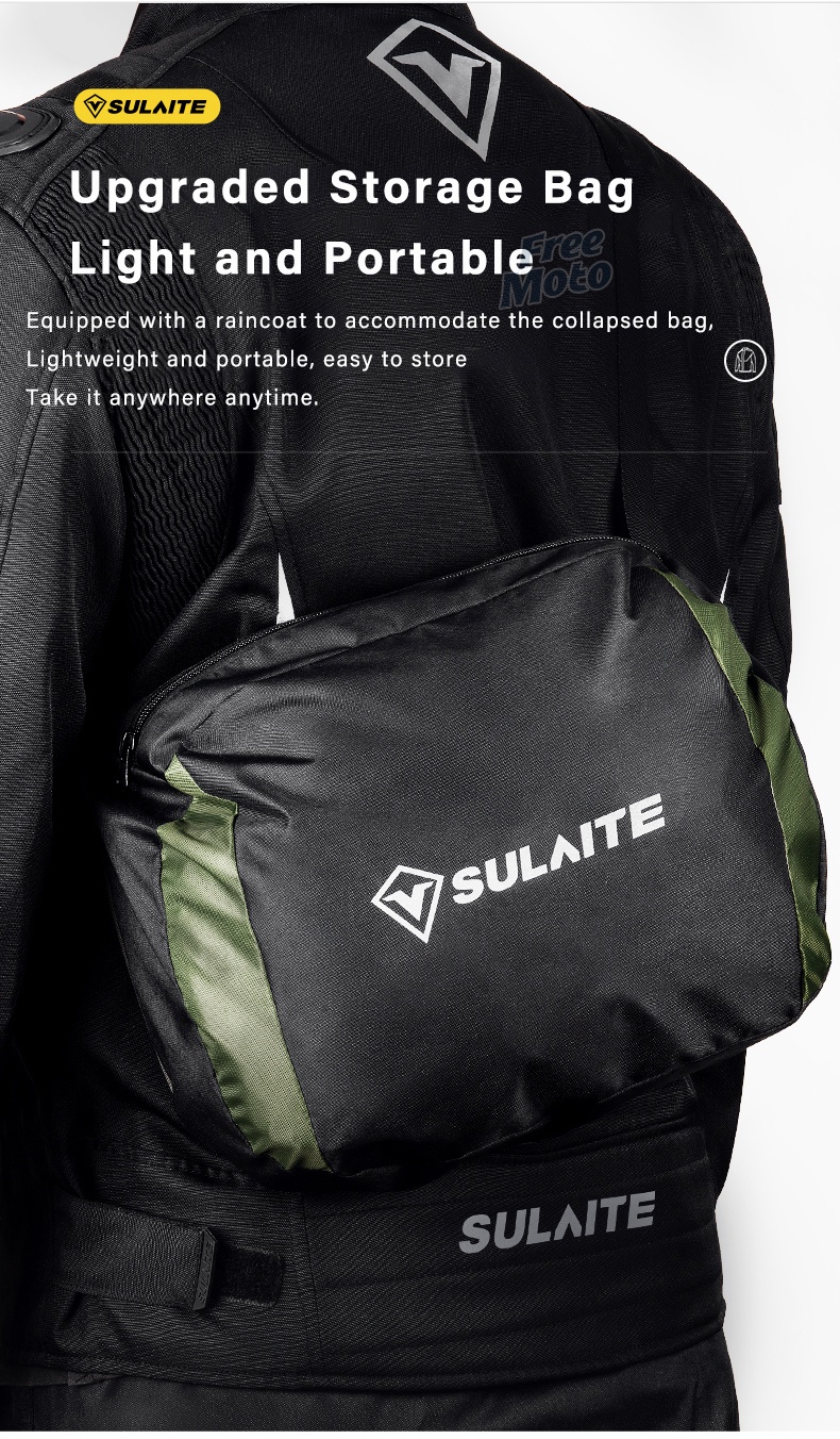 SULAITE Motorcycle Raincoat Waterproof Adult Male and Female Split ...