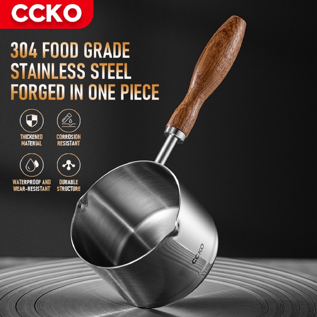 CCKO Mini Saucepan Small sized Pot with Rosewood Handle 304 Food Grade ...