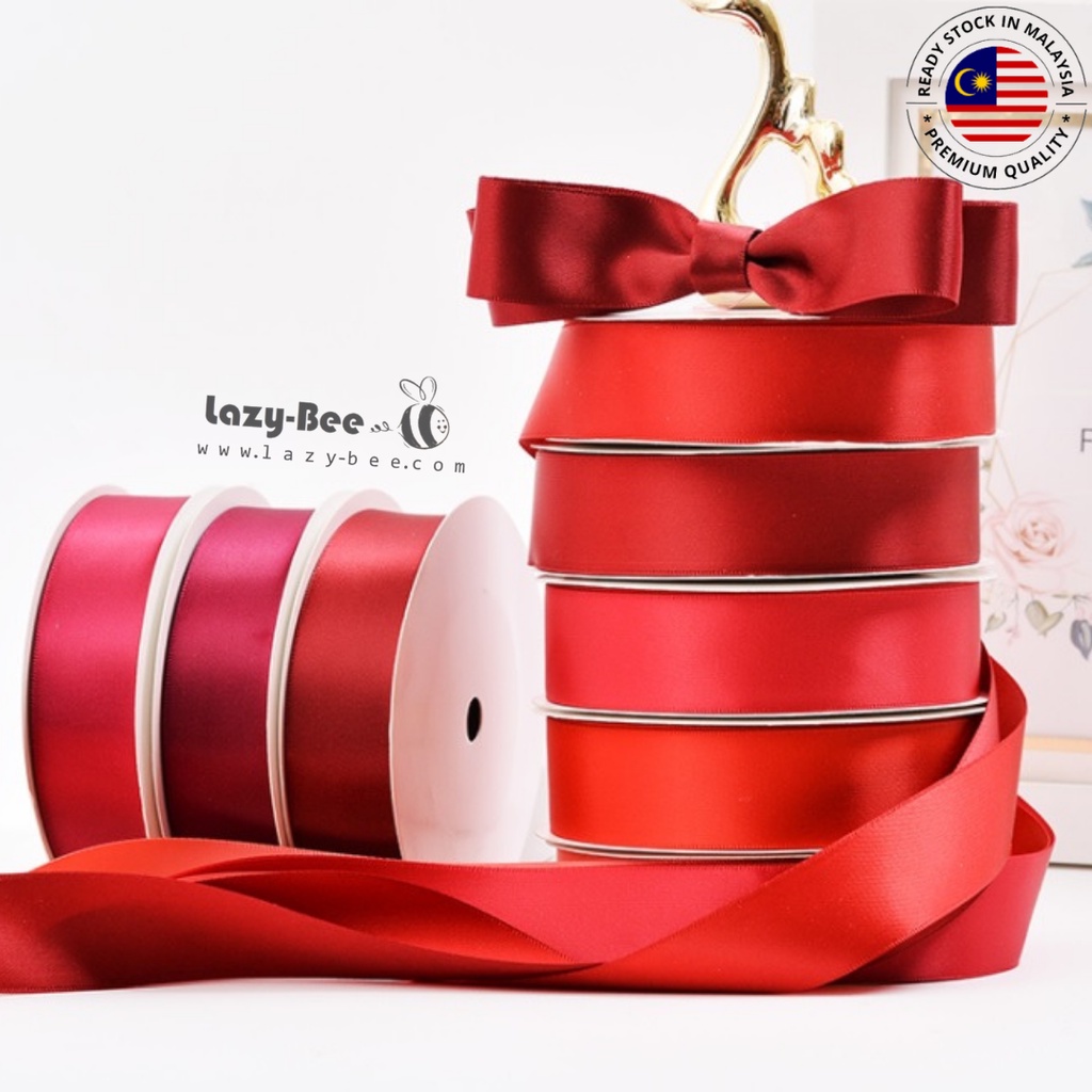 RED Merah 5 Meter 2.5cm 3.8cm 5cm Premium Quality Double Face Satin ...