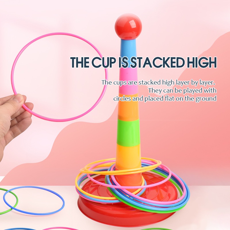 Children Throw Circle Toy Throwing Ring Game Ferrule Stacked Toys Fun ...