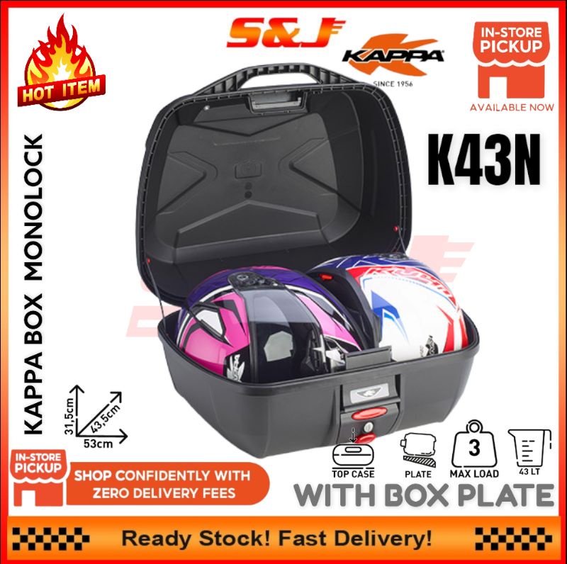 KAPPA TOP BOX 43L K43N KAPPA BOX WITH BASE PLATE SET | Shopee Malaysia