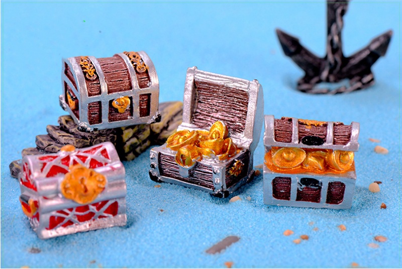 Miniature Treasure Chest Money Box Micro landscape Garden Ornament DIY ...