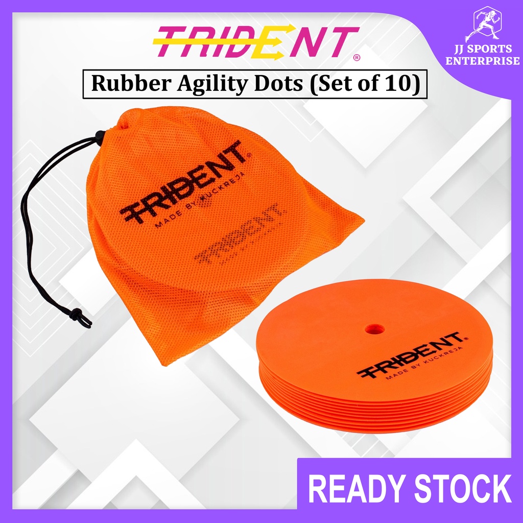 Trident Rubber Agility Dots (Set of 10) Markers Set Flat Marker for ...