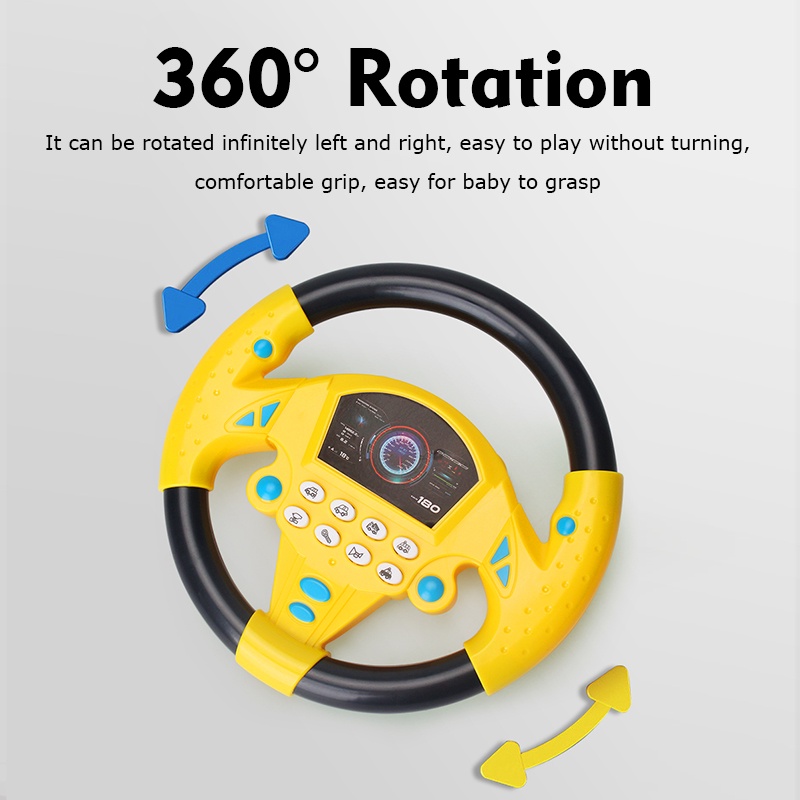 Infant Shining Simulation Steering Wheel Toys Kids Early Education ...