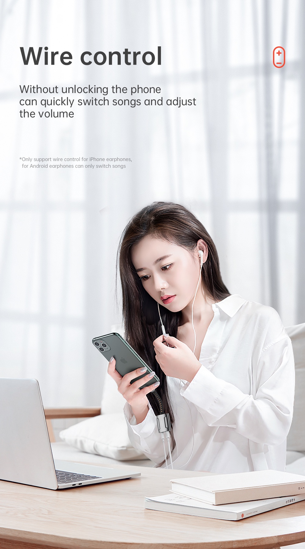 【1Yr Warranty】 MCDODO CA 6340 Audio Adapter Cable Charging Listen Music ...