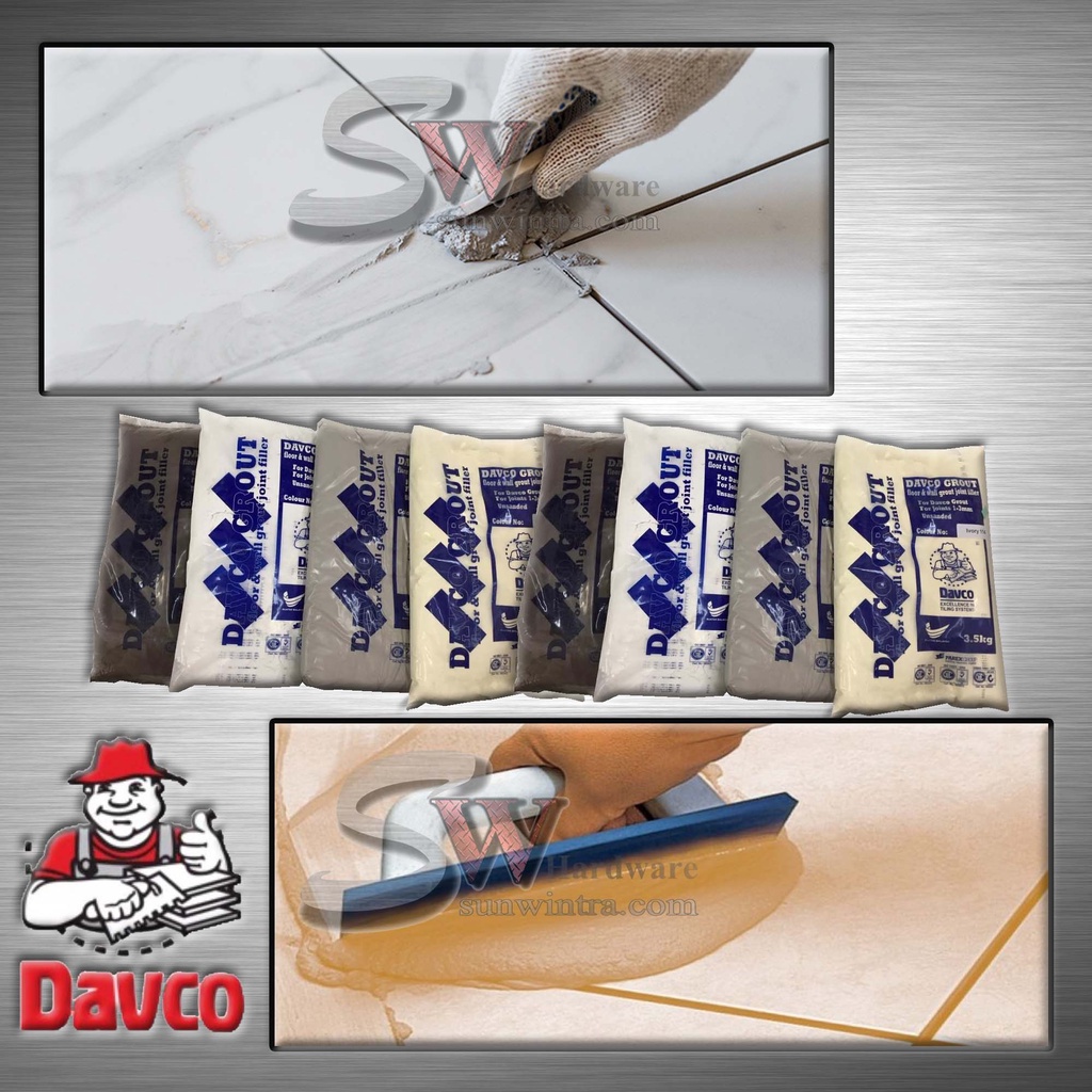 SW HARDWARE 3.5KG SIKA DAVCO Tile Grout Davcogrout Cement Wall Floor ...