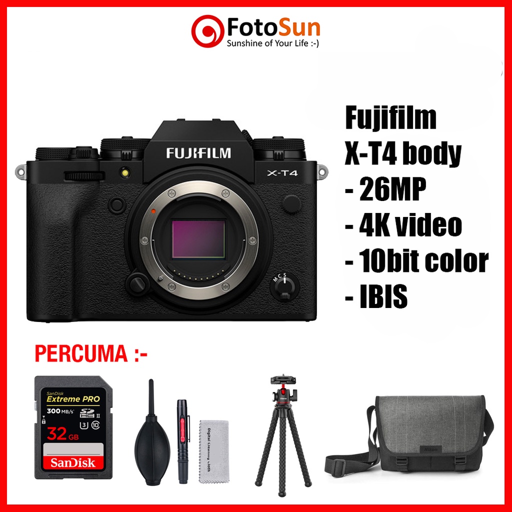 Fujifilm X-T4 body + Fuji Prime lens combo + Free Gift !!! | Shopee ...